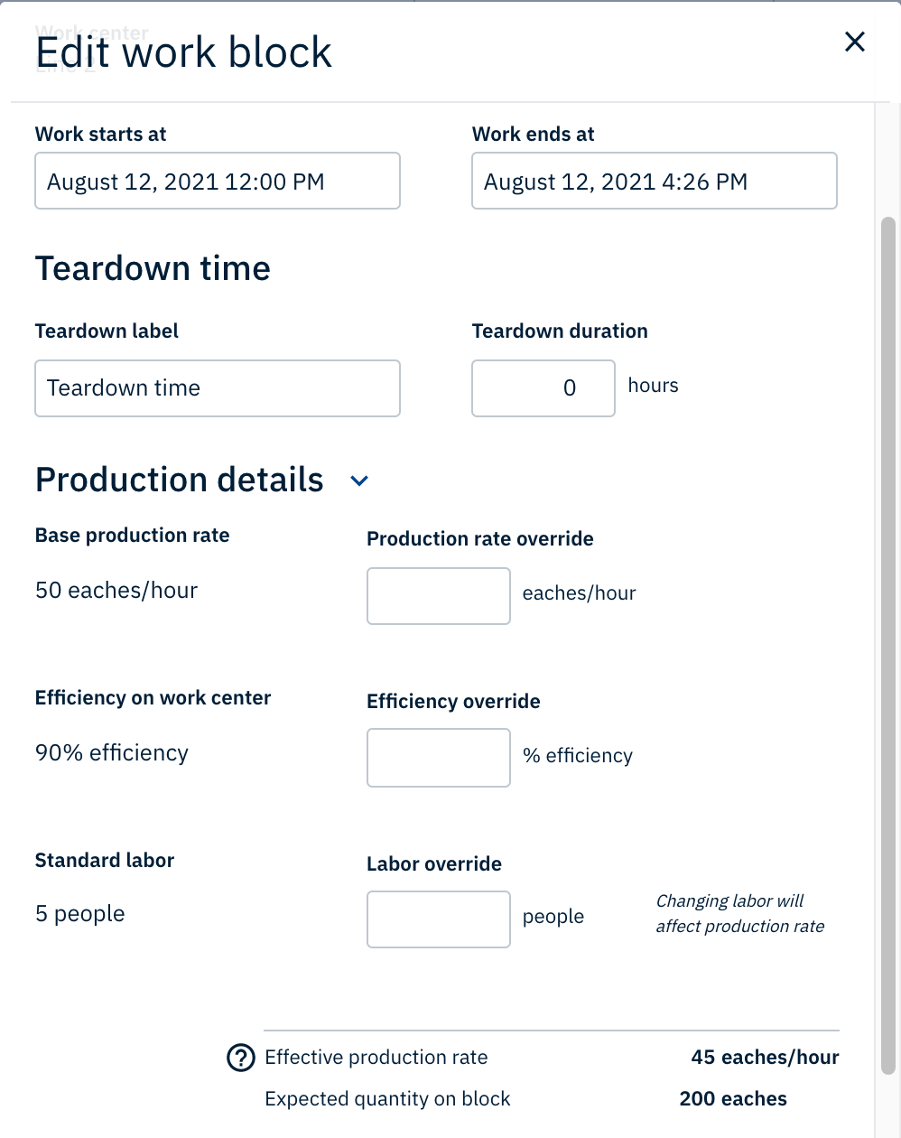 What is the effective production rate in Production Scheduling ...